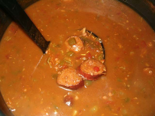 Jeff's Gumbo recipe with Cajun Creole roux cooking time chart.